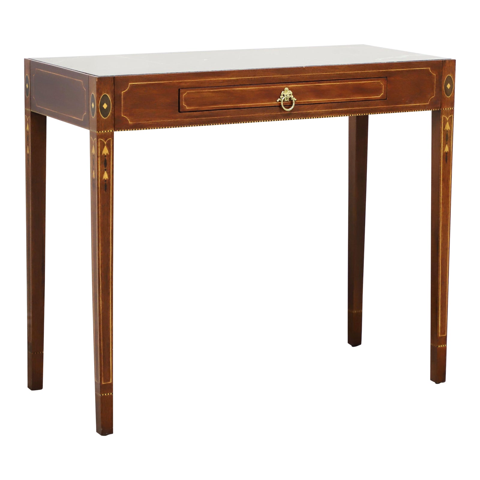 Henkel Harris 2604 29 Historic Salem Inlaid Mahogany Federal Marble Top ...