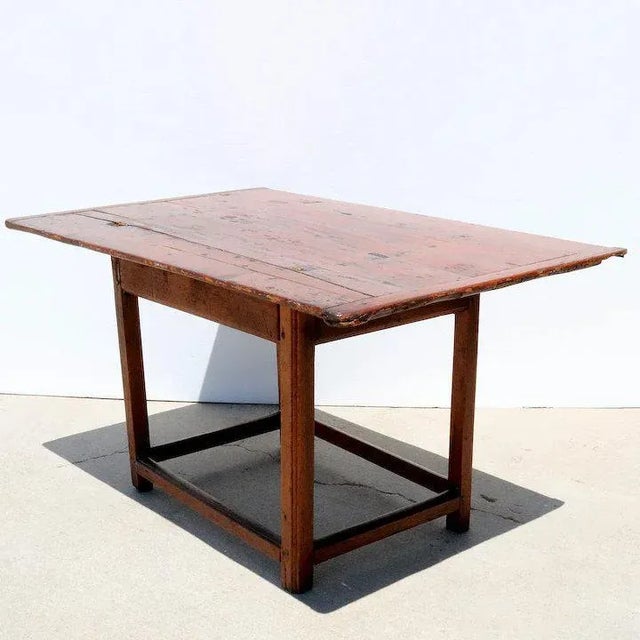 American New England Pine Plank-Top Low Side Table | Chairish