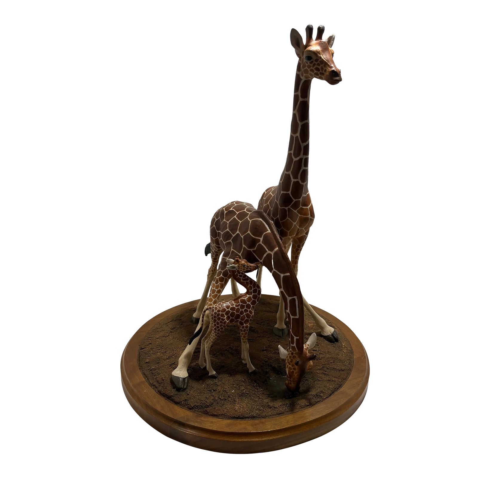1980s Louis Paul Jonas Studios Sculpture of Three Giraffe | Chairish
