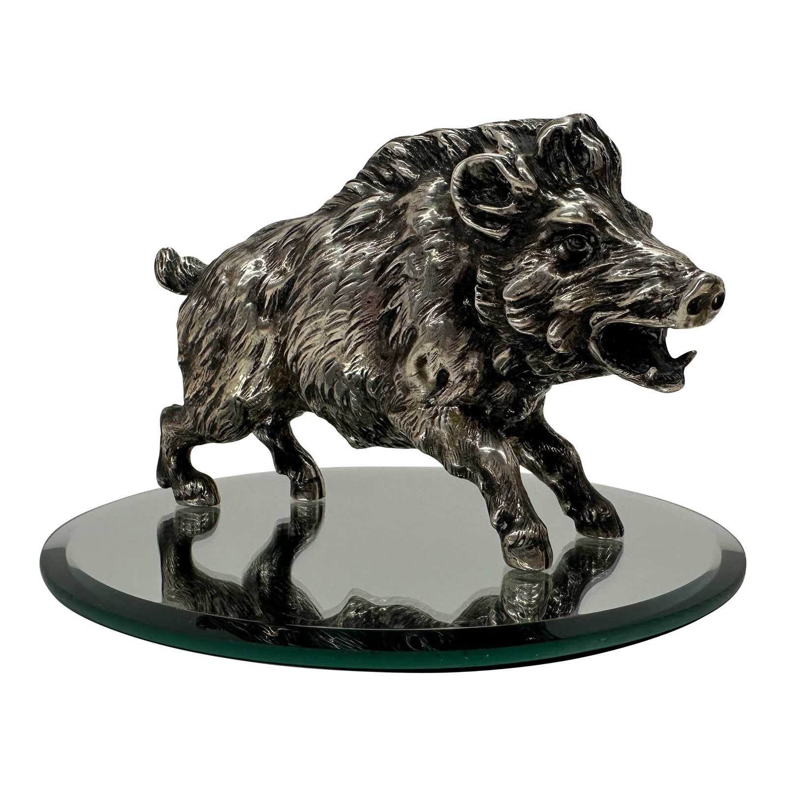 1970s Solid Sterling Silver Wild Boar / Hog Desk Sculpture (925) – 190g ...
