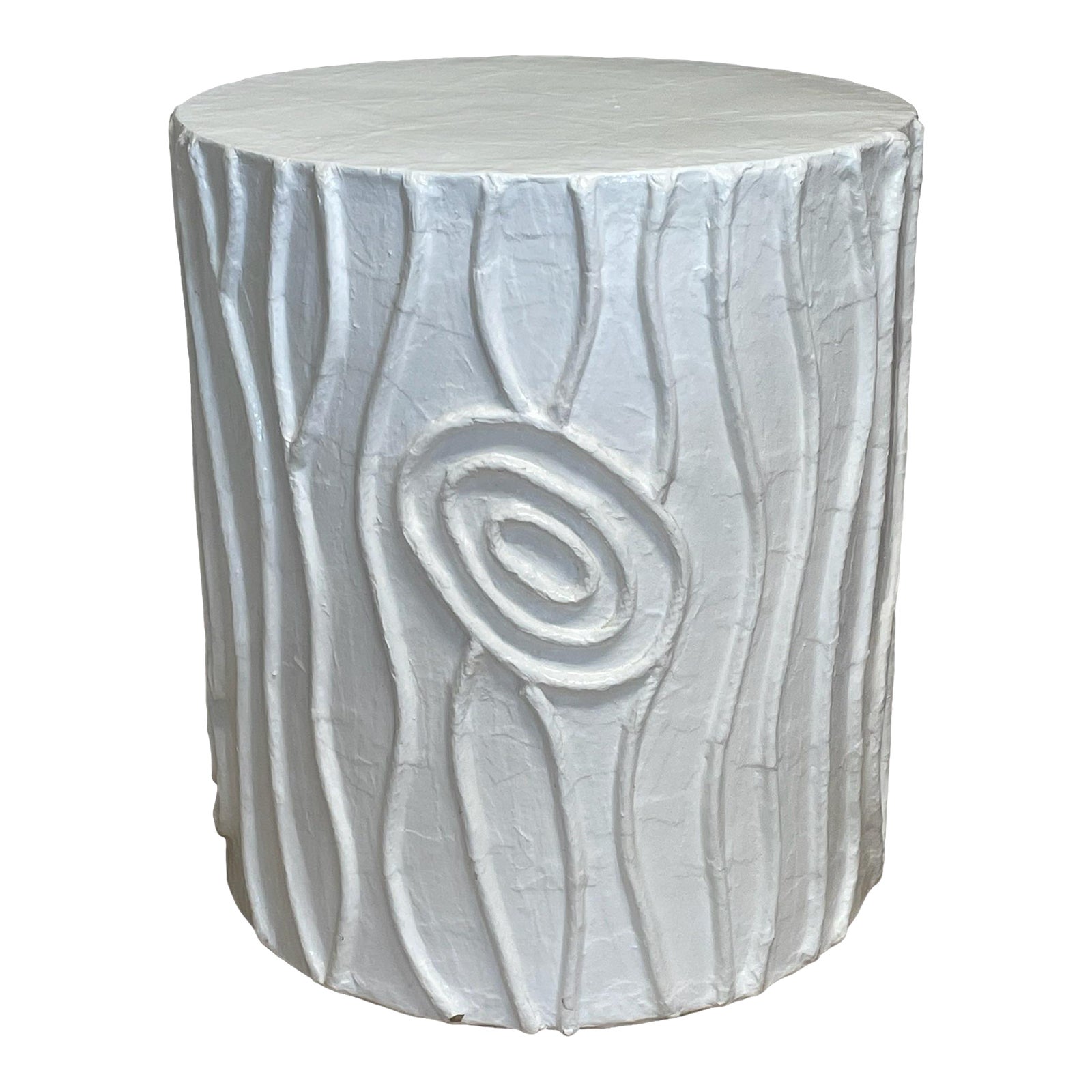 Modern Paper Machete Tree Trunk Form Side End Table | Chairish