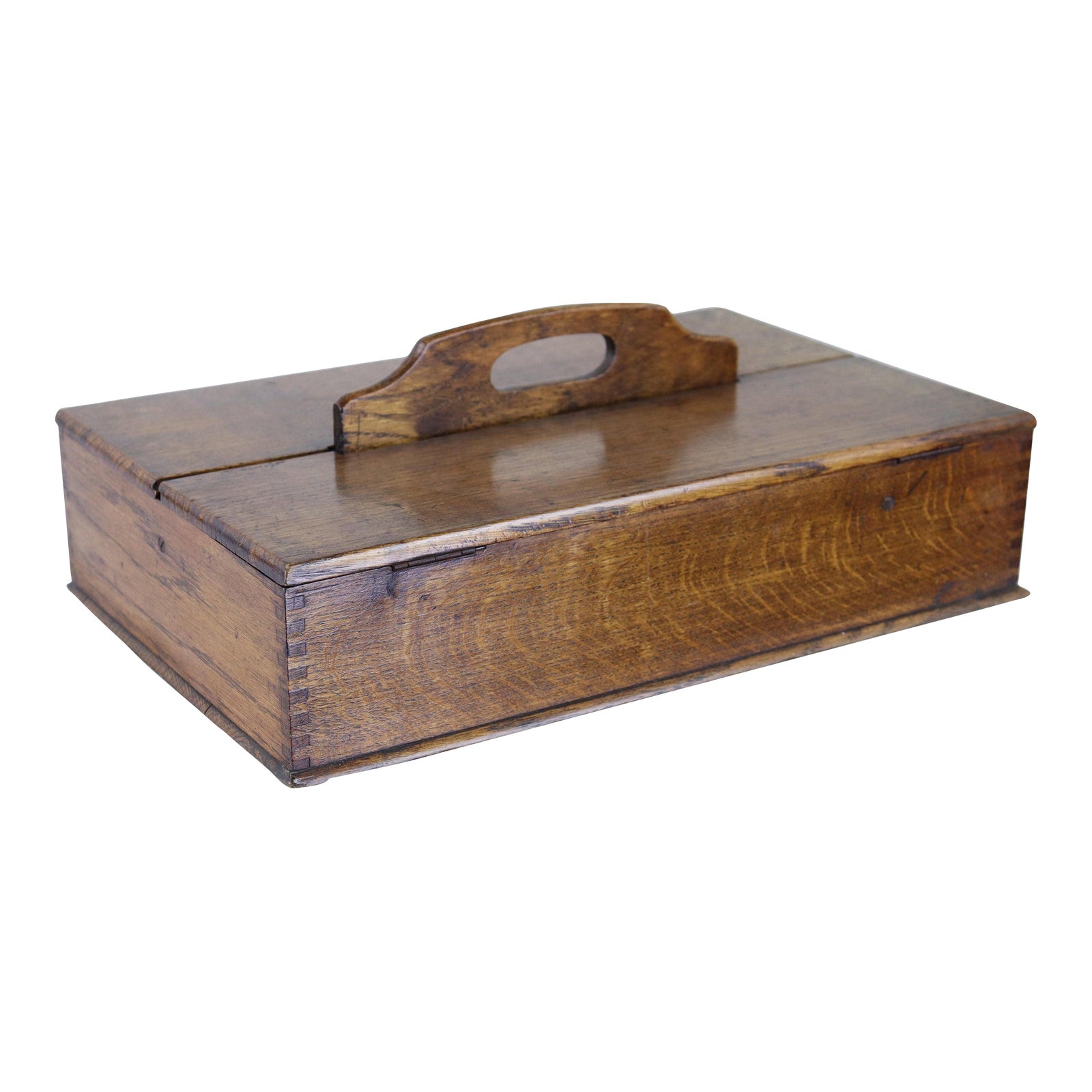 Antique Oak Cutlery Box | Chairish