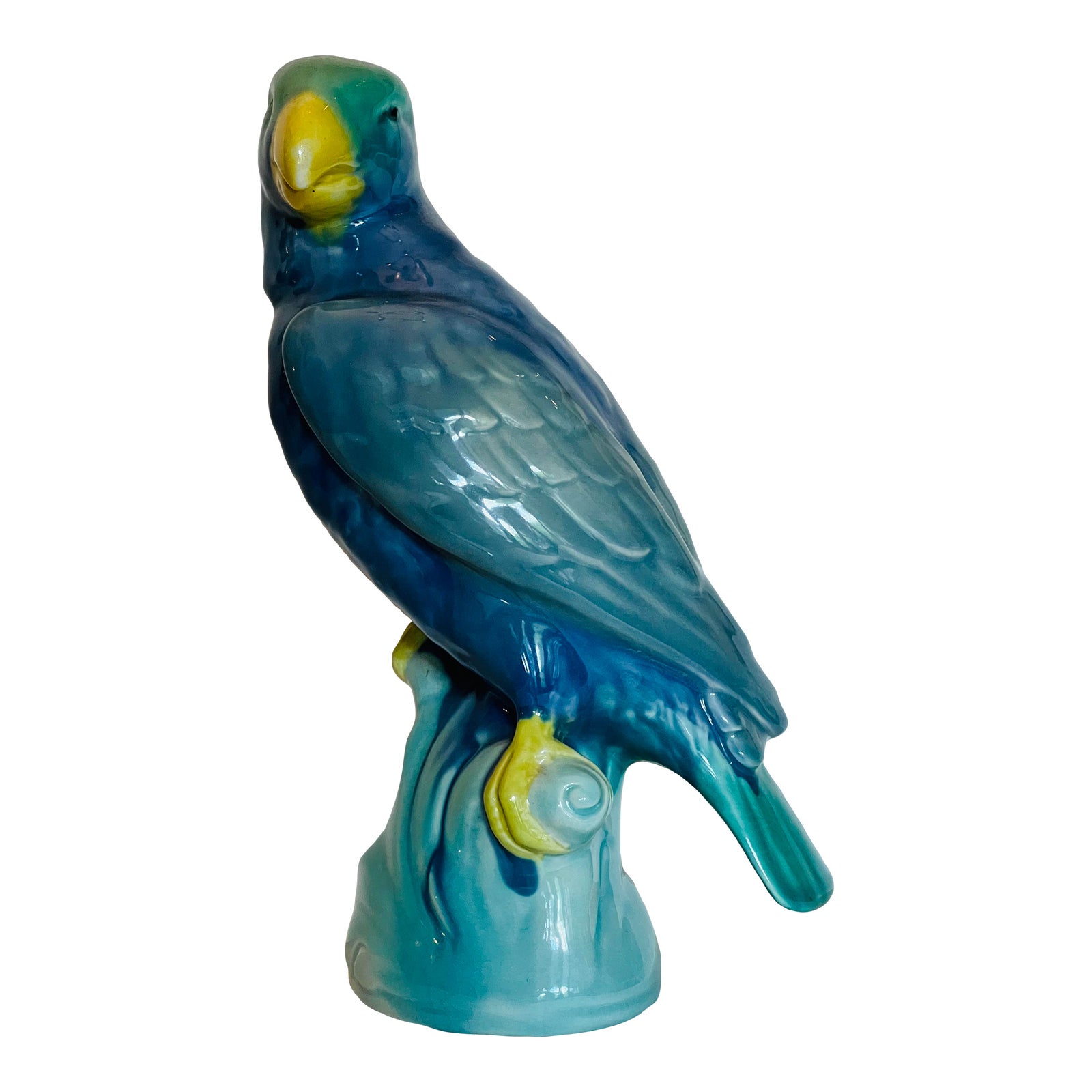 Antique Minton Parrot Figurines in Blue | Chairish