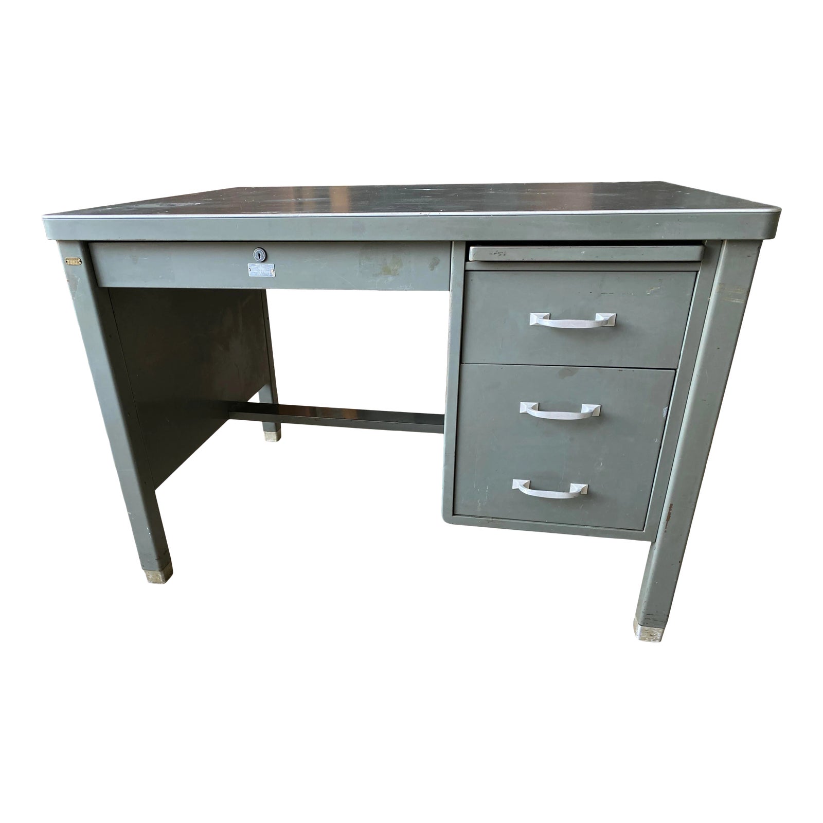 Vintage General Fireproofing Company Metal Tanker Desk | Chairish