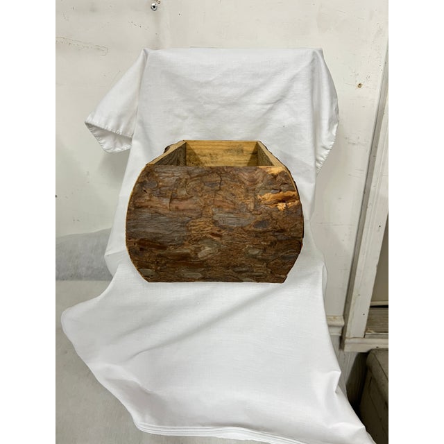 Late 20th Century Tree Bark Box Planter | Chairish