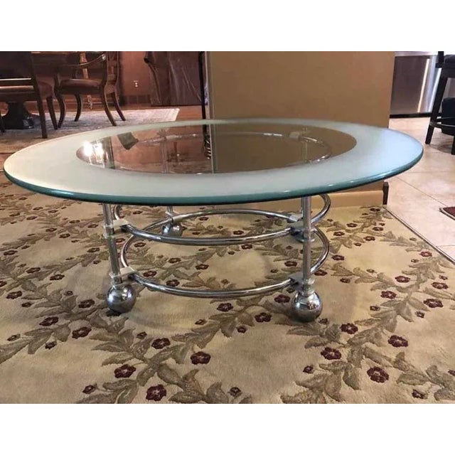 20th Mid-Century Jay Spectre Chrome Glass Coffee Table | Chairish