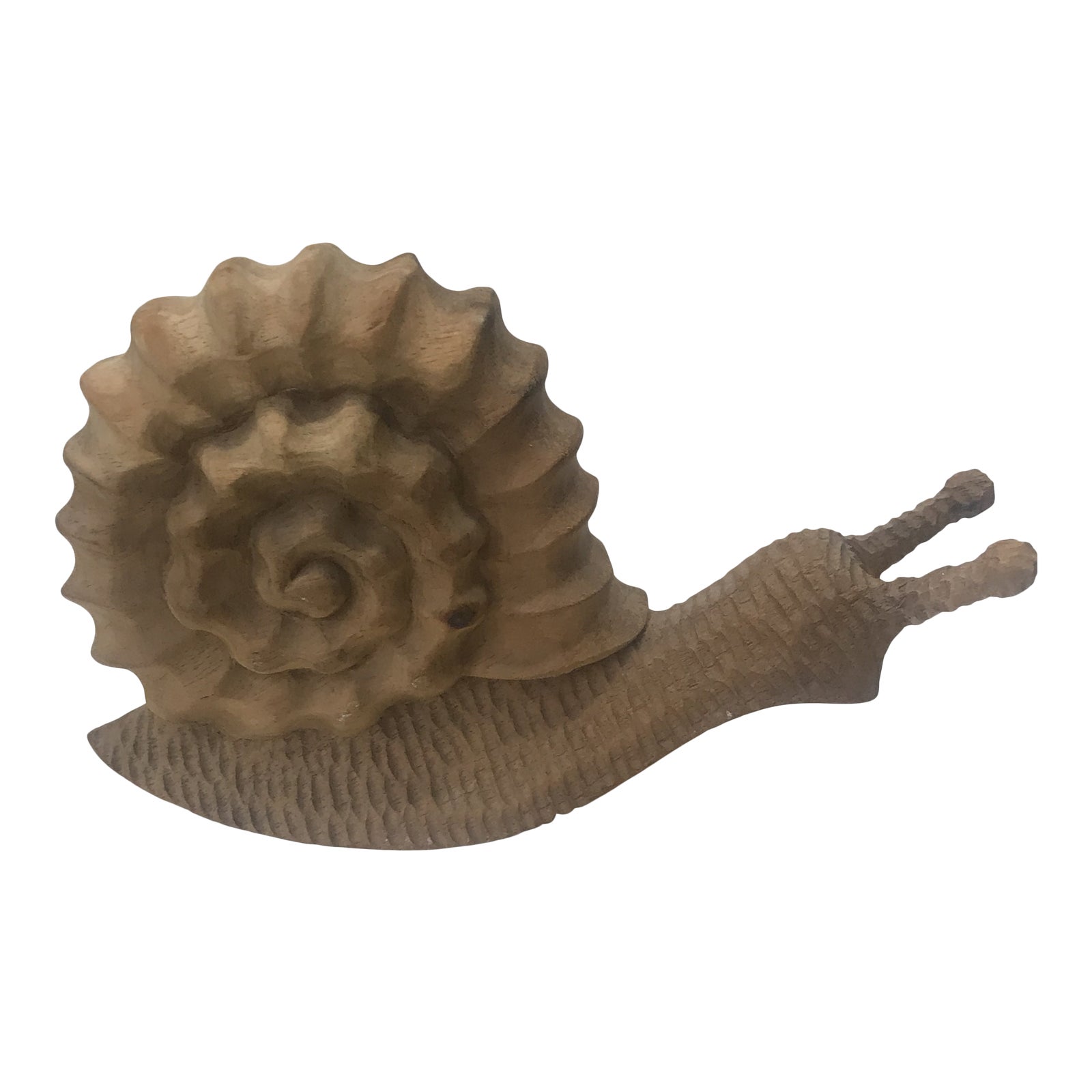 Mid-Century Modern Hand-Carved Large Scale Wood “Snail” Sculpture ...