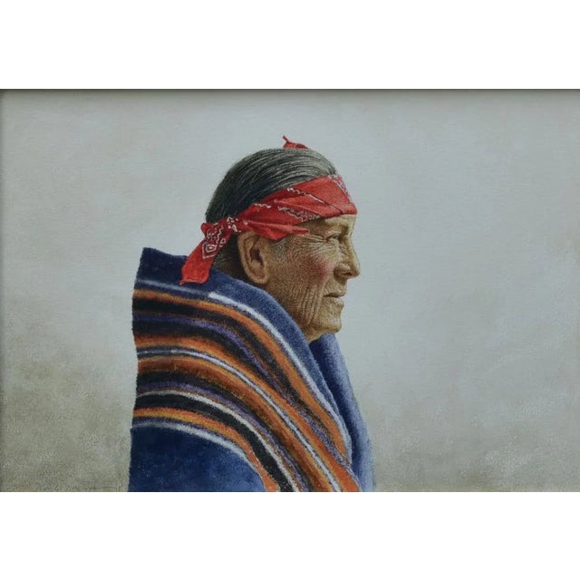 Doug Brega, Watercolor Portrait Painting of Native Elder, Circa 1970 ...