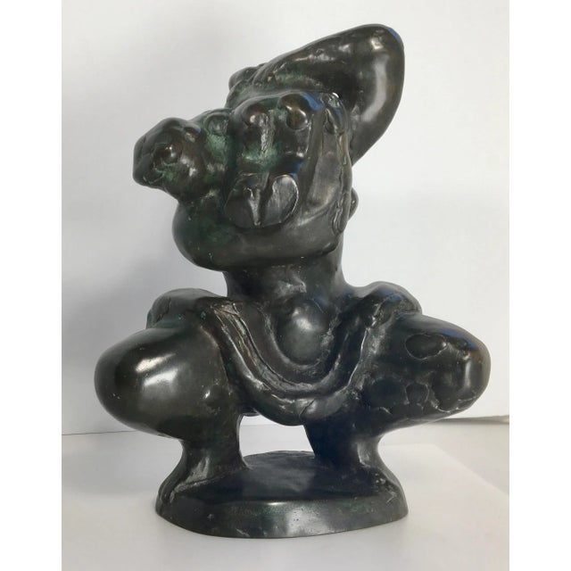 1967 “Mother and Child” Abstract Figurative Bronze Sculpture by Dutch ...