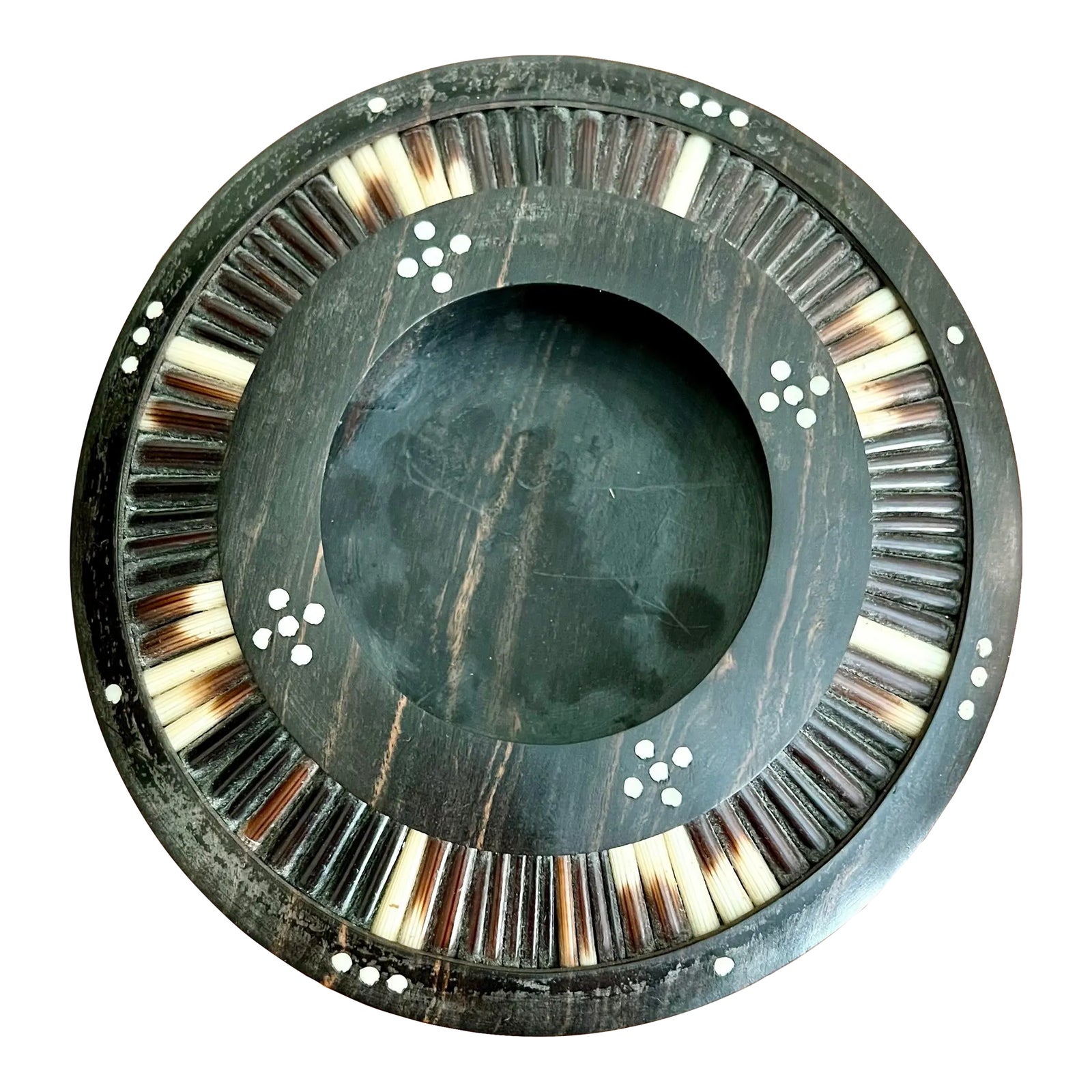 Late 19th Century Anglo-Indian Bone Inlaid Circular Porcupine Quill ...