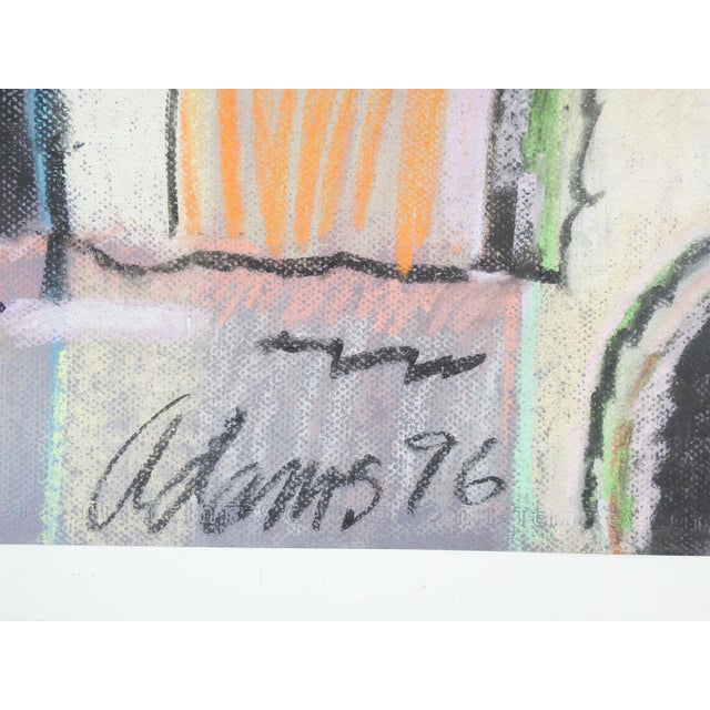 1996 Jerry Adams Abstract Pink and Black Pastel Painting | Chairish