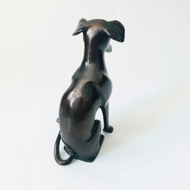 Mid Century Bronze Greyhound - Made in Italy | Chairish