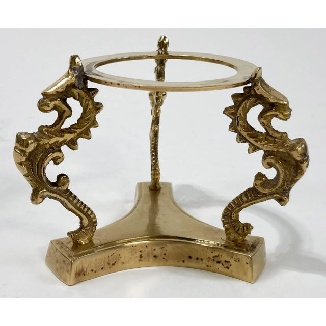 Vintage Brass Serpent Orb Stand With Brass Ball | Chairish