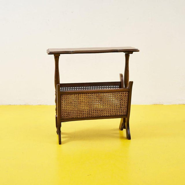 Carved Wooden Magazine Rack | Chairish