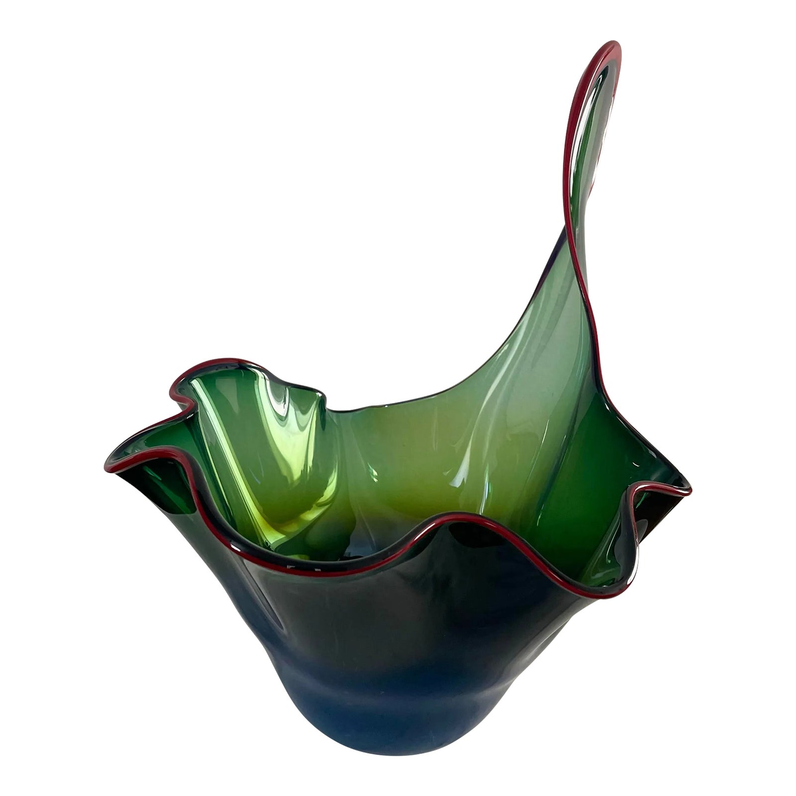 Studio Art Glass Abstract Free Form Ruffled Sculptural Vase Signed 2006 ...