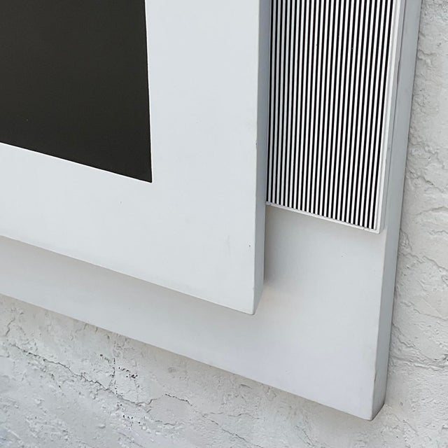 Vintage Contemporary Geometric Abstract Stacked Canvas Painting | Chairish