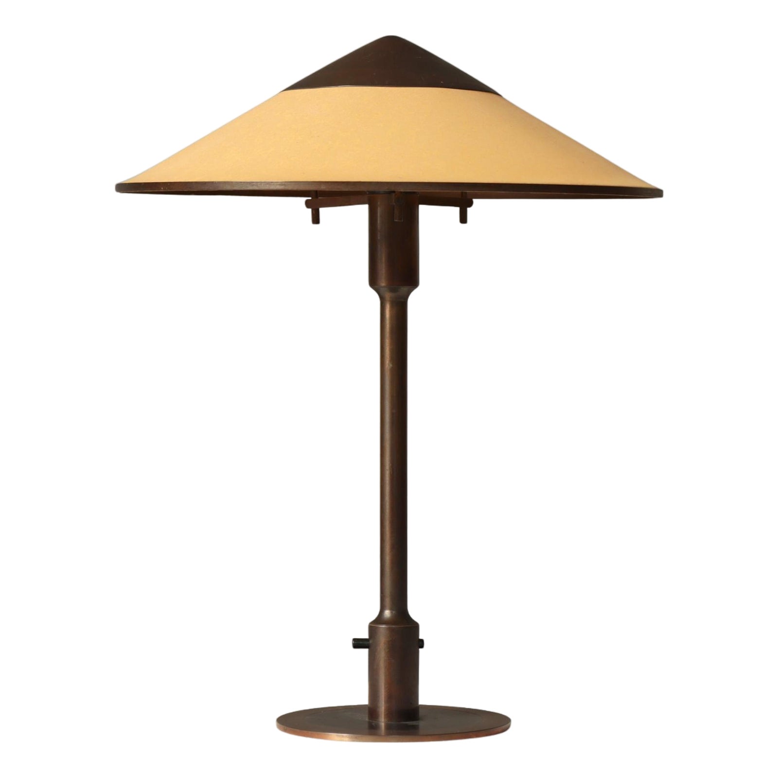 Art Deco Model T3-Major Table Lamp in Browned Brass attributed to N.R ...