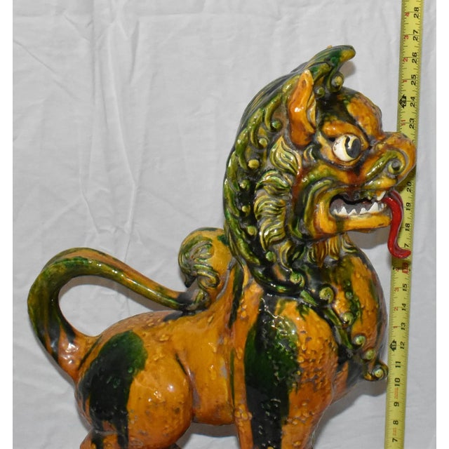 Vintage Mid 20th Century Ricci Italian Majolica Chinese Guardian Lion ...
