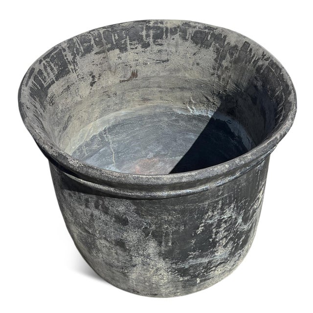 Roma Black Earth Ware Pot Planter | Chairish