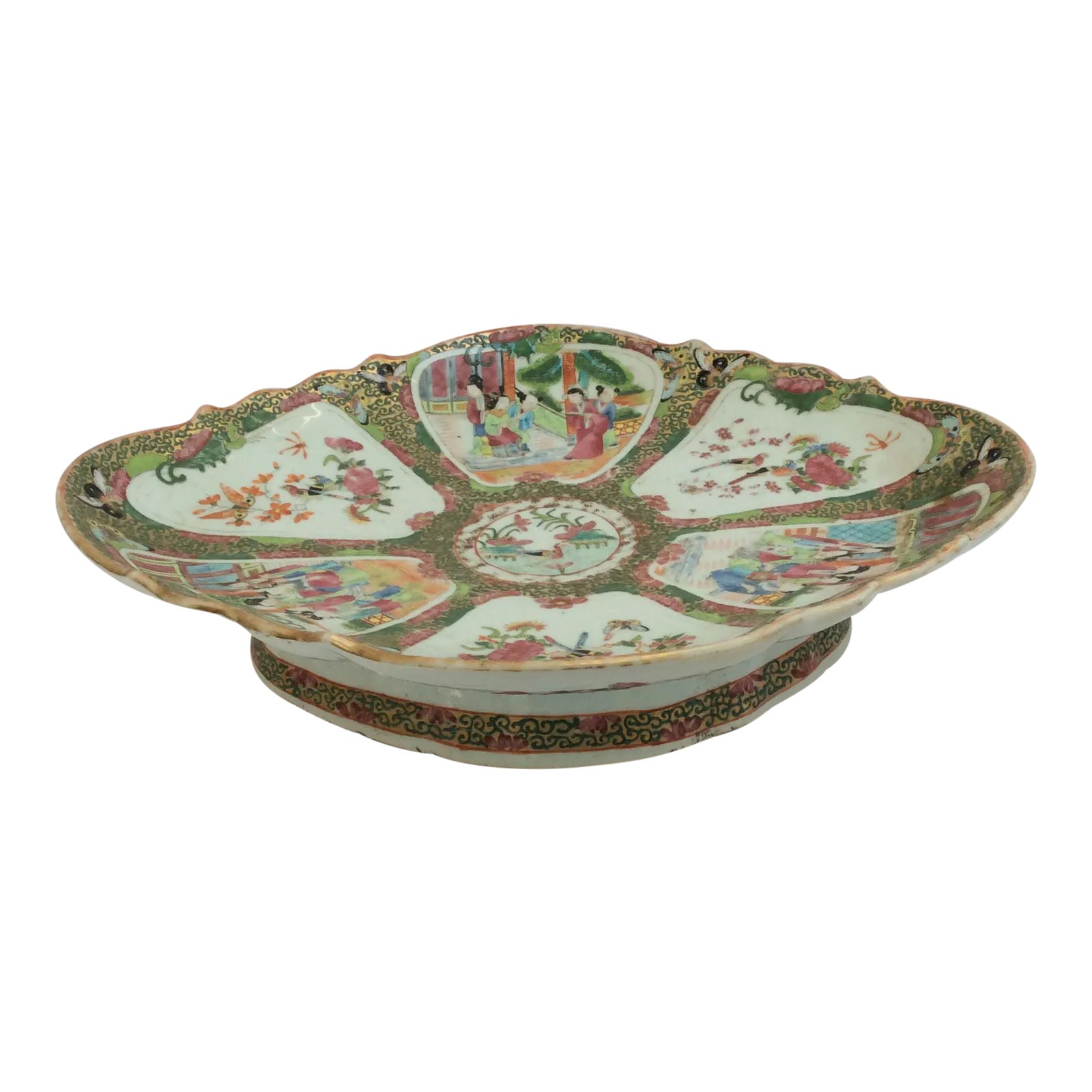 Chinese Canton Famille Rose Serving Platter | Chairish