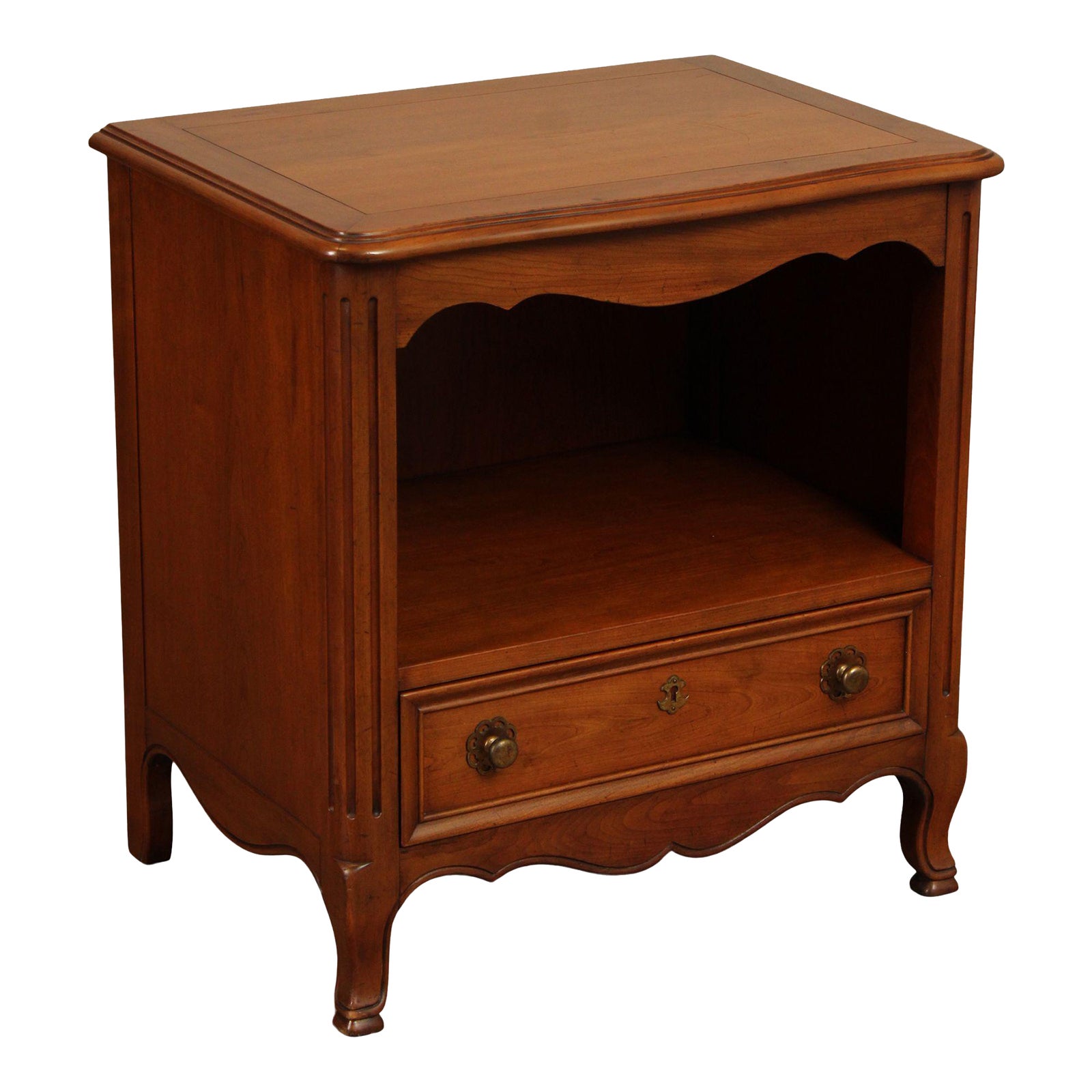 Kindel French Provincial Style Fruitwood Open Nightstand | Chairish
