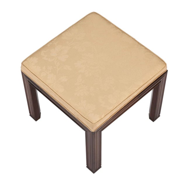 Pair of Upholstered Square Stools in the Chinese Taste, 1950's | Chairish