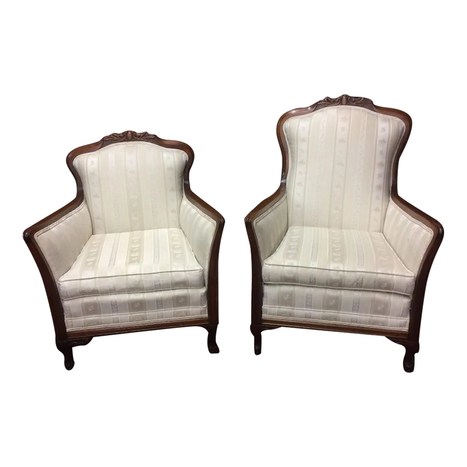 Vintage Accent Chairs, Victorian Style Chairs, His and Hers Chair Set ...