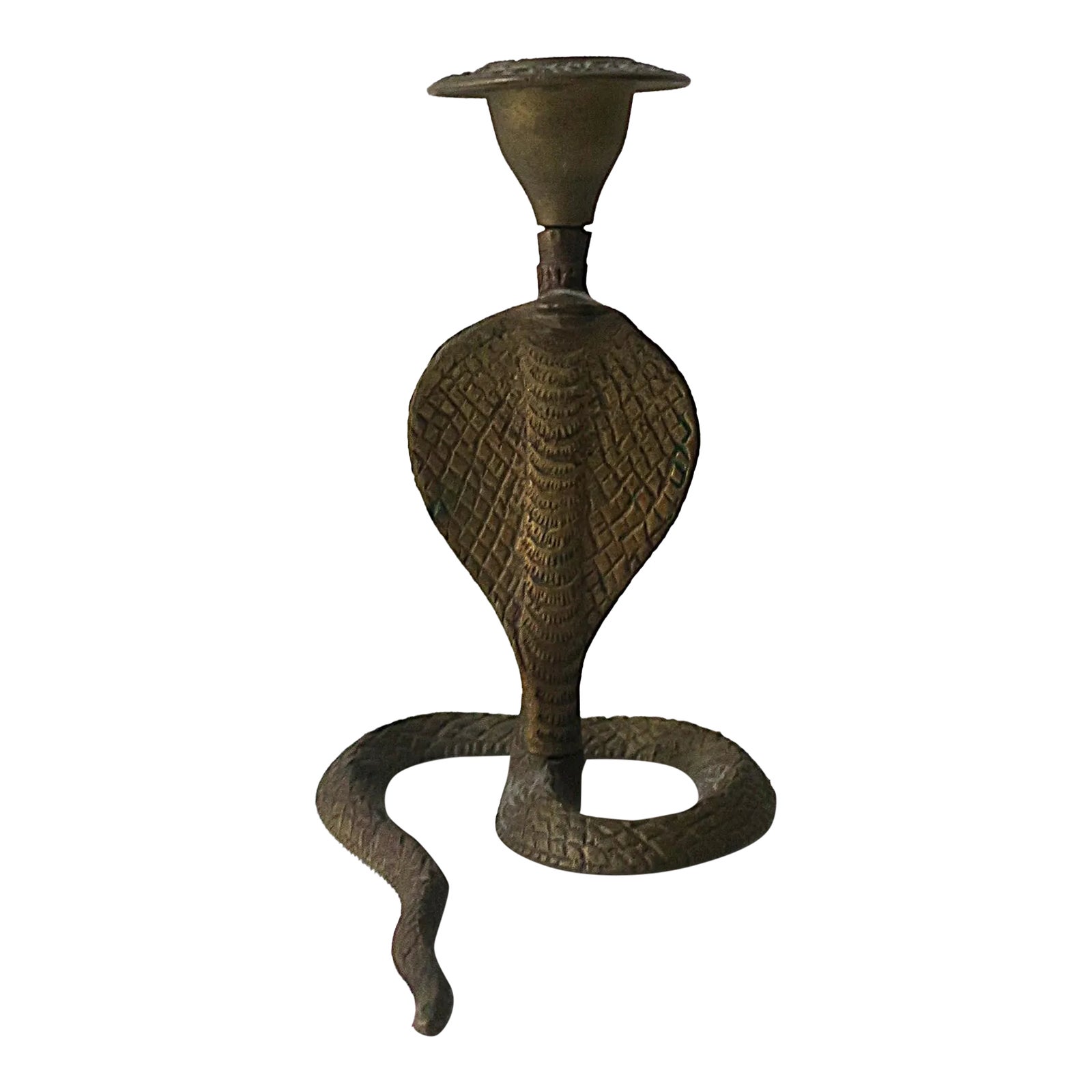 Snake Candlestick Holder in Gold Gilt | Chairish