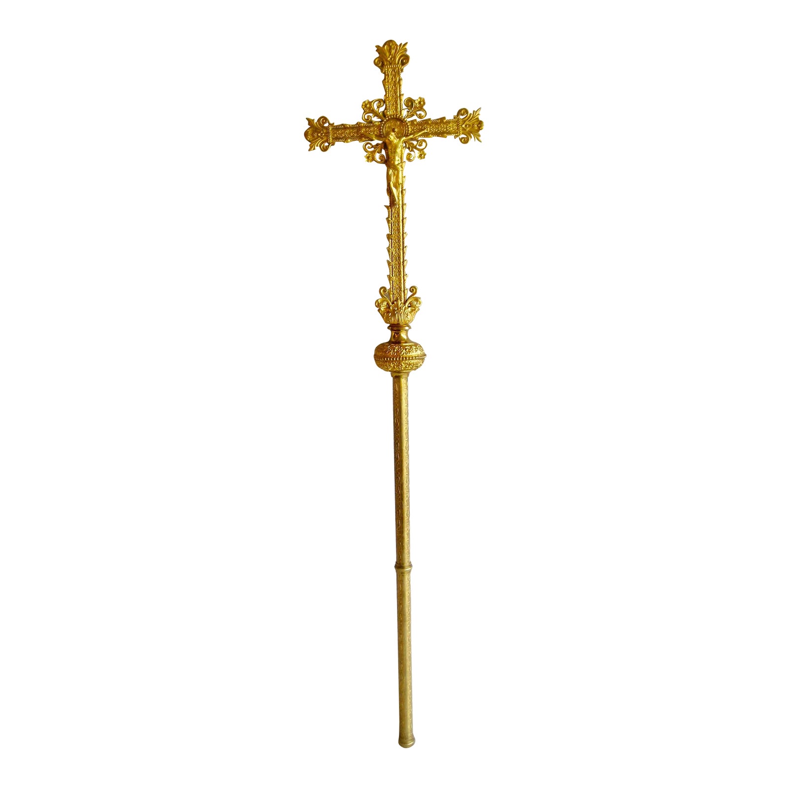 French Processional Bronze Cross Cane, Circa 1860 | Chairish