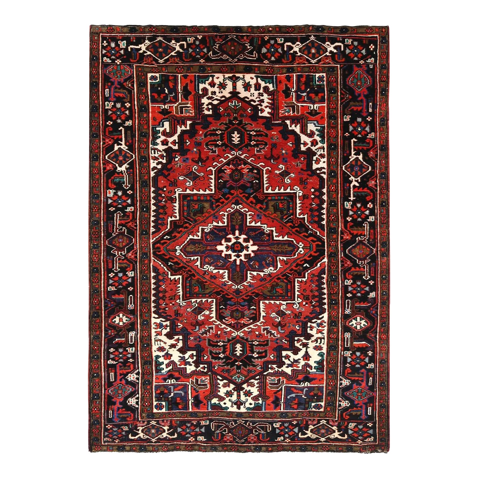 1960 Red Vintage Persian Rug | Chairish