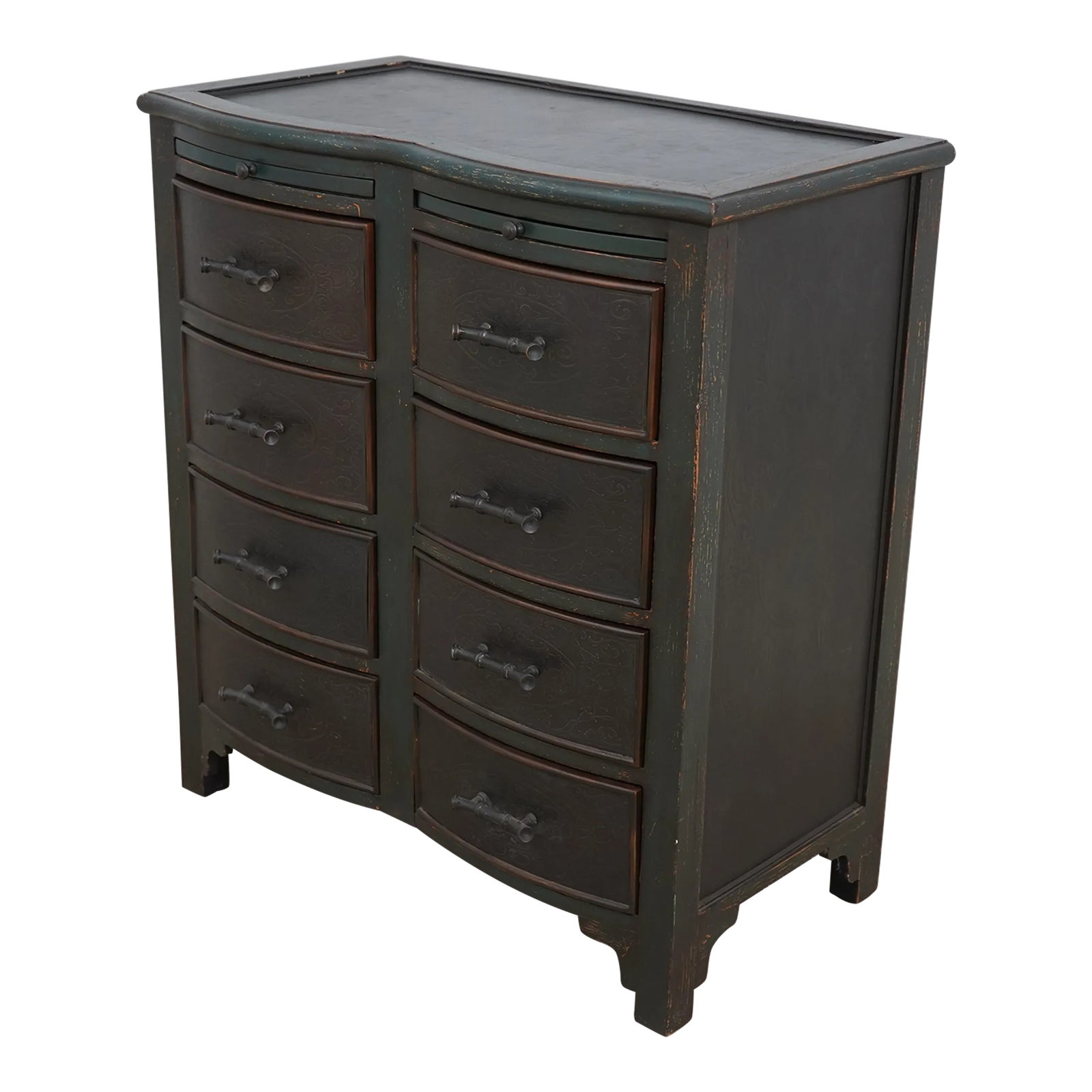 Maitland Smith Embossed Copper Surface Distressed Chest | Chairish