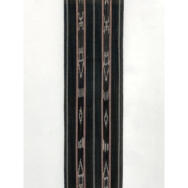 Ifugao Tribal Textile Charcoal Black Ikat Loom Wall Hanging / Runner ...