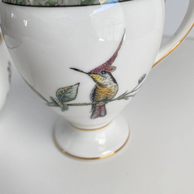 Vintage Wedgwood Hummingbird Creamer & Sugar Bowl Floral Bird Bone ...