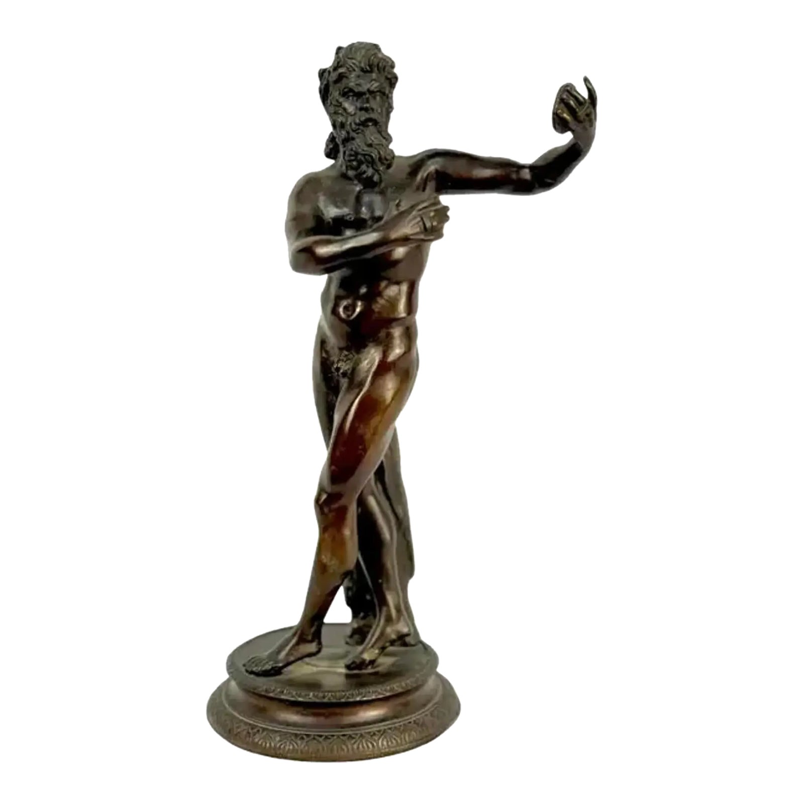 Grand Tour "Dancing Faun" of Pompeii Bronze Statue | Chairish