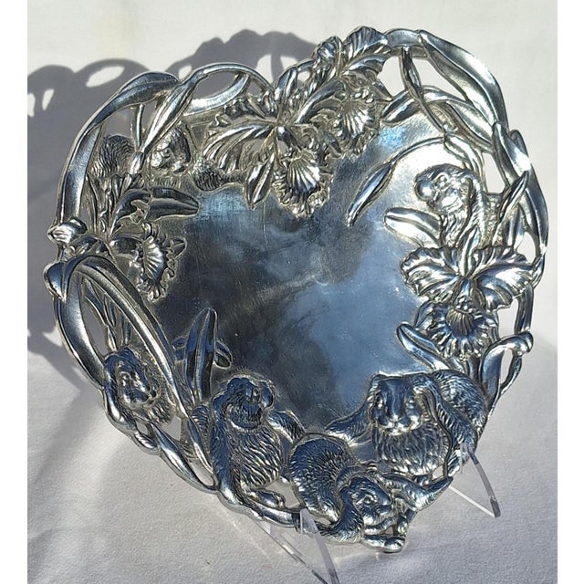 1990's Arthur Court Heart Shaped Rabbit Motif Dish | Chairish