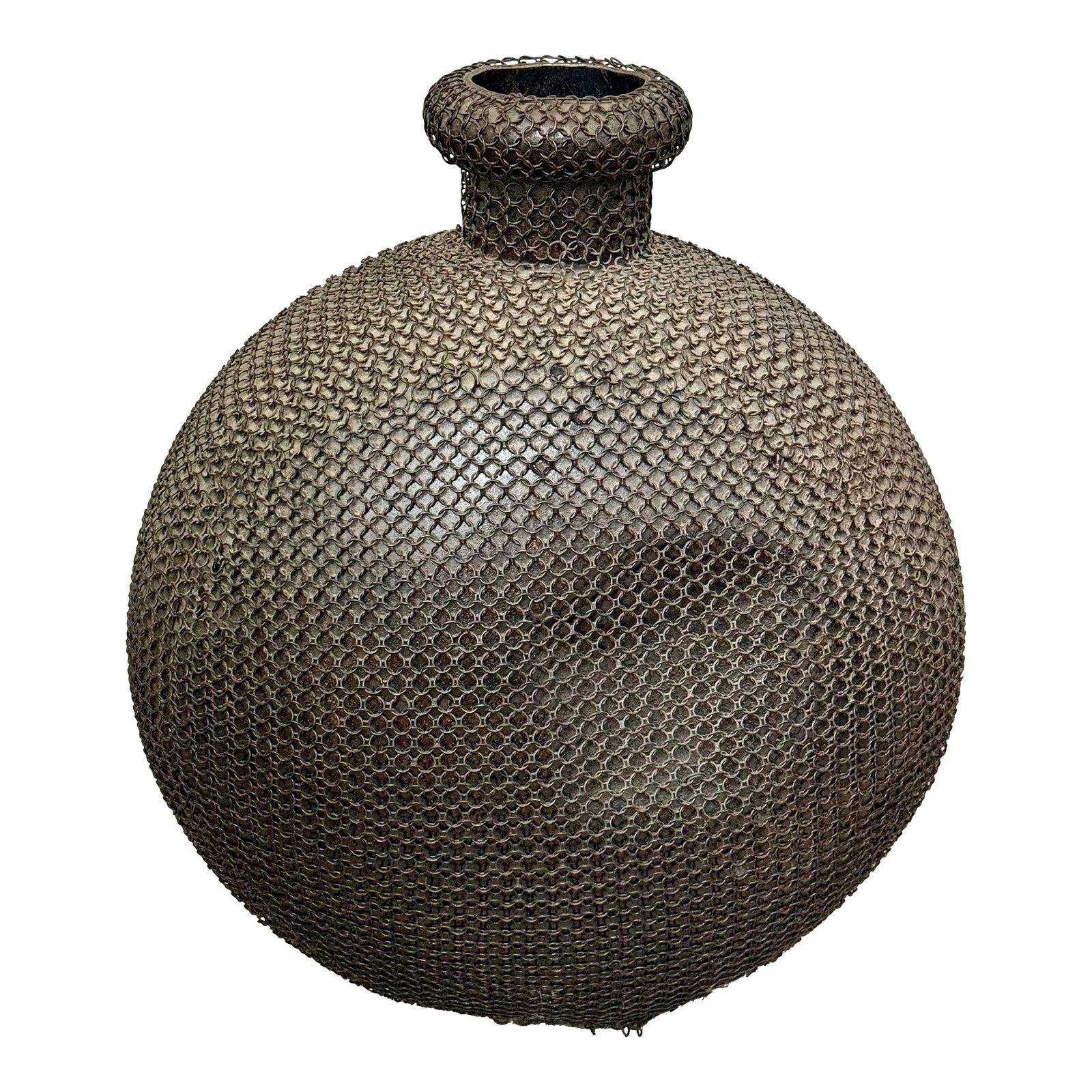 Vintage Indian ‘Rajasthani Style’ Metal Water Jug, Vessel Encased in ...