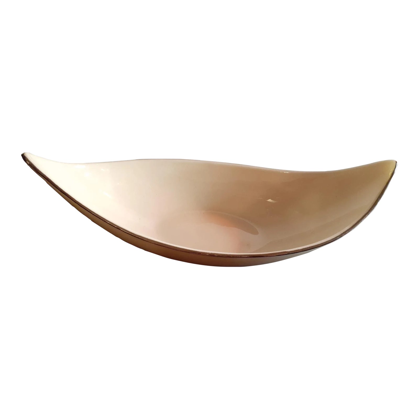 1980s Lenox White Fine Porcelain Boat Shape Bowl | Chairish