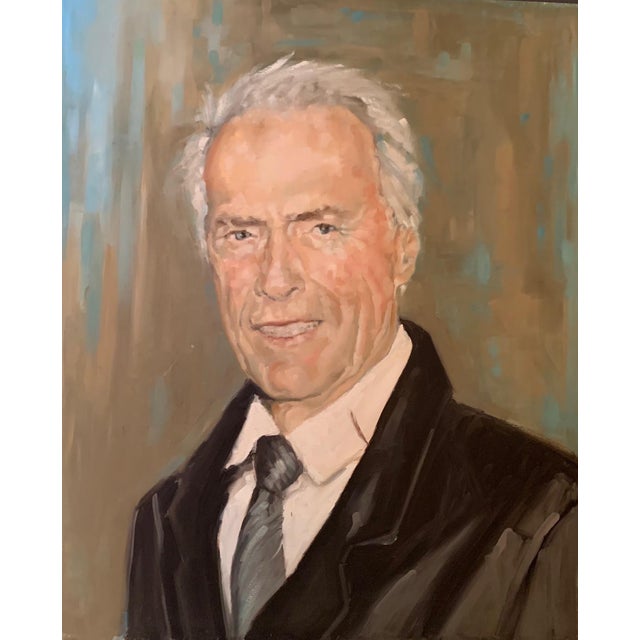 'Clint Eastwood' Portrait Oil on Board Original Painting by Shana ...