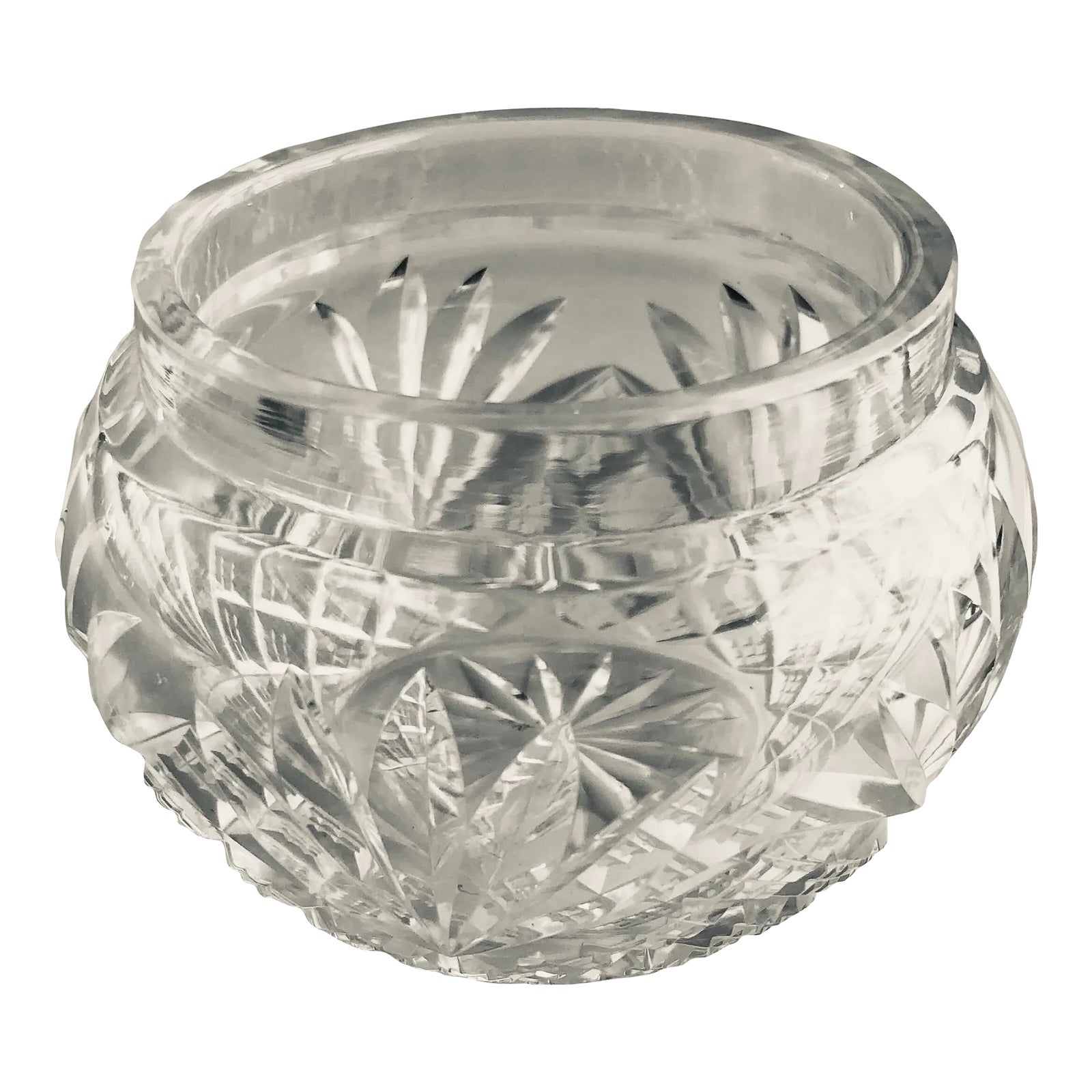Vintage Clear Cut Crystal Vanity / Powder Jar | Chairish