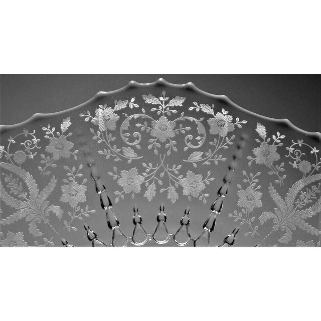 1950s Chantilly Lace Glass Platter Giant Etched Cut Glass Serving Plate ...