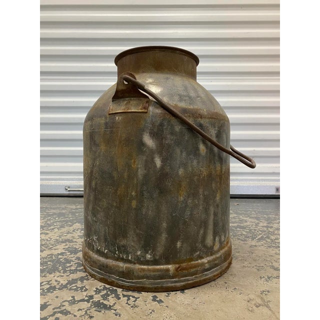 Antique Primitives Rusty Milk Jug Pail Vessel | Chairish