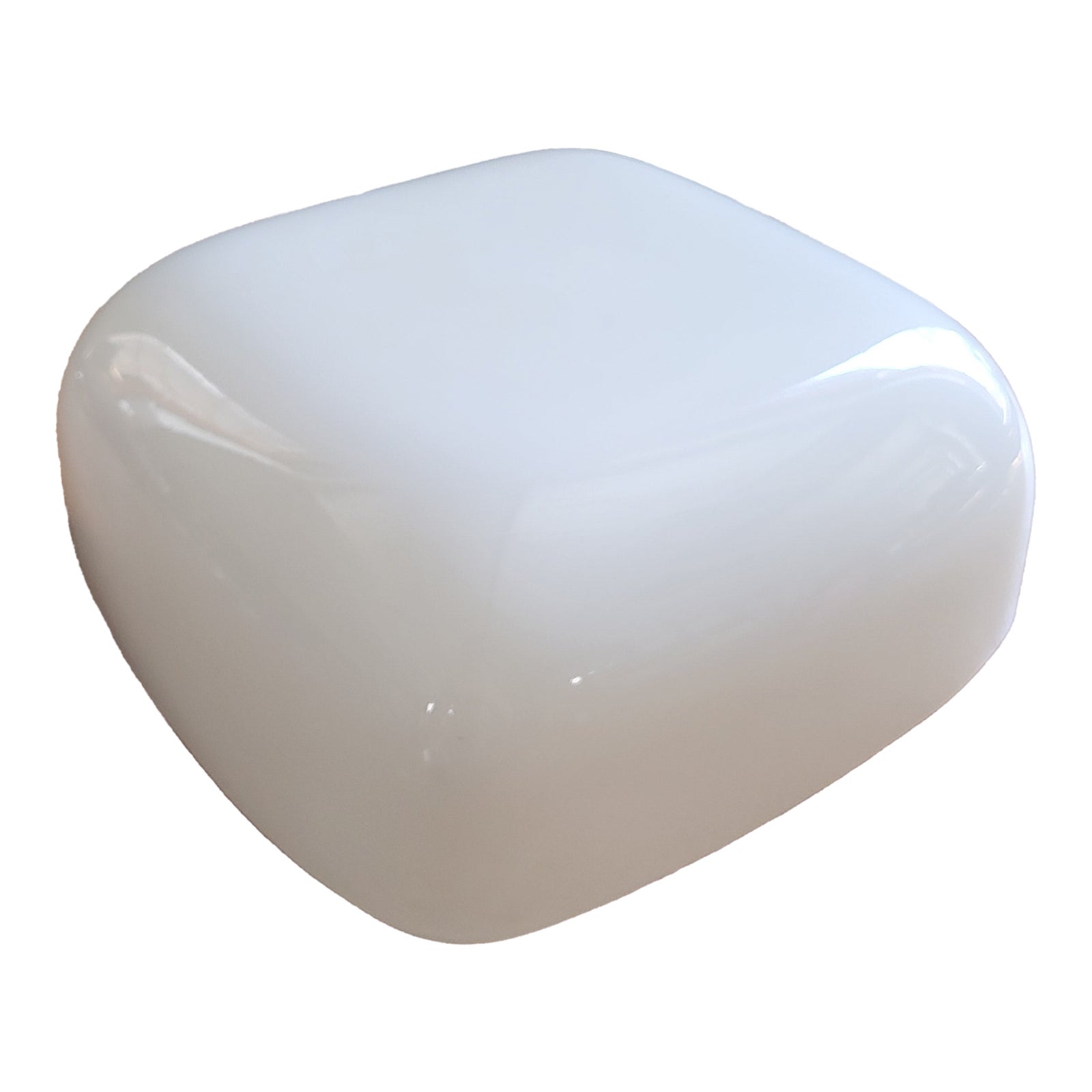 Mid-Century Rounded Square Opal Glass Flush Mount Ceiling Wall Lamp ...