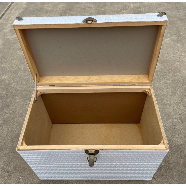 Vintage White Wicker Trunk | Chairish