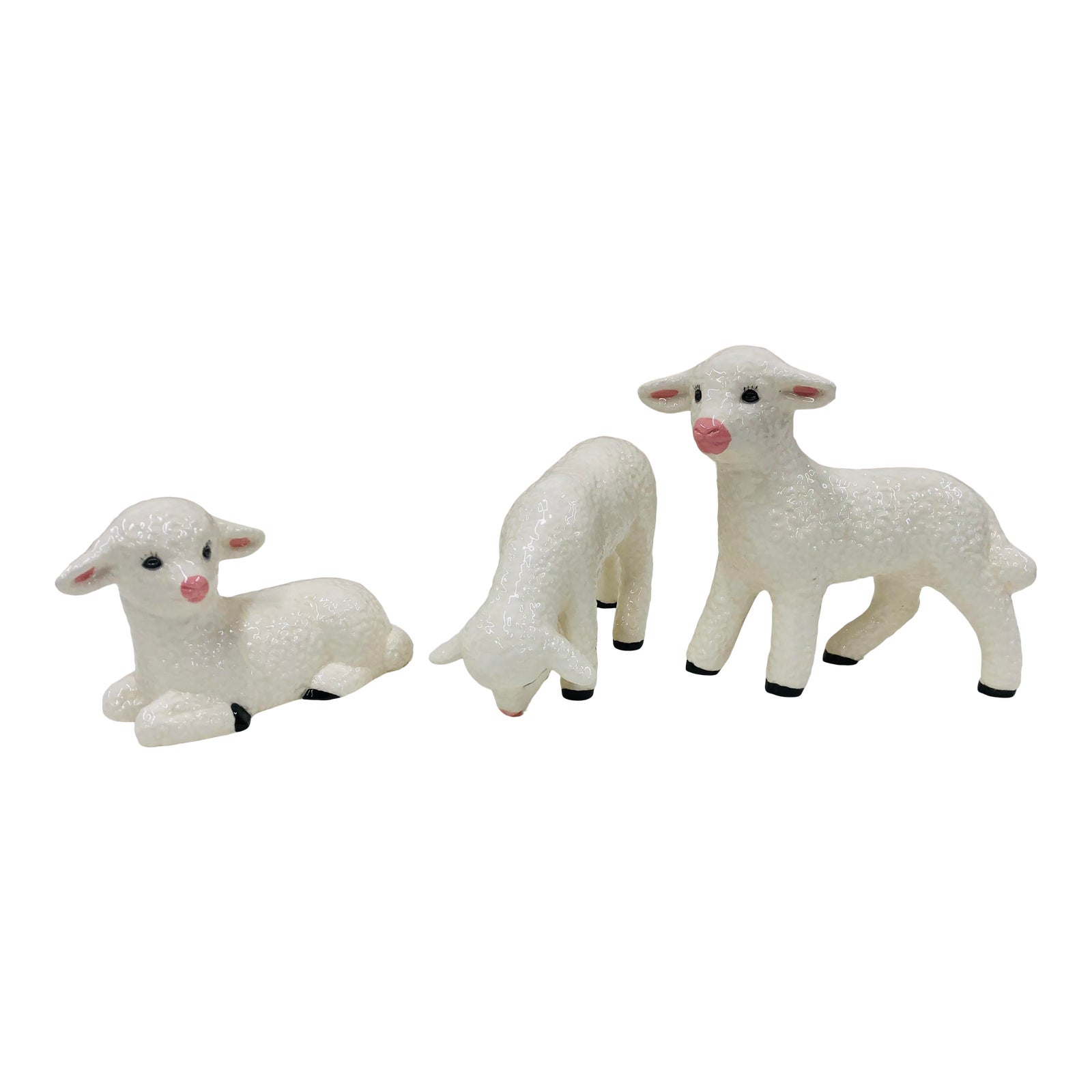 Vintage Ceramic Lamb - Set 3 | Chairish
