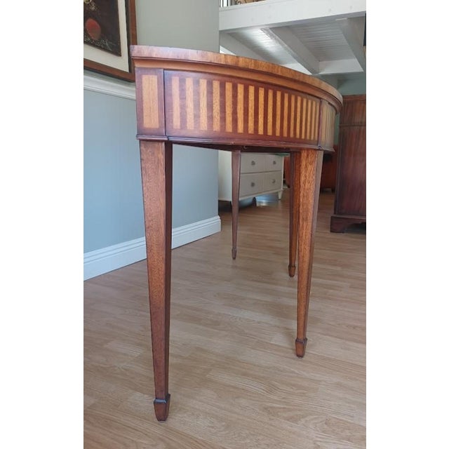 Federal Style Mahogany Demi Lune Console Table by Ethan Allen | Chairish