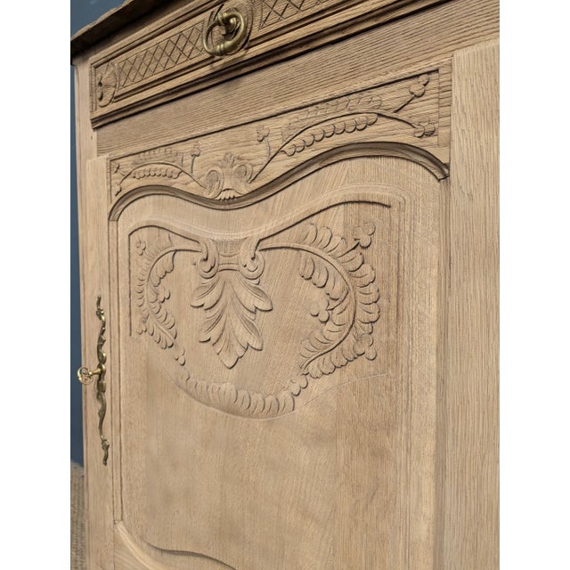 Neo-Rustic Jam Cupboard in Pickled Oak | Chairish