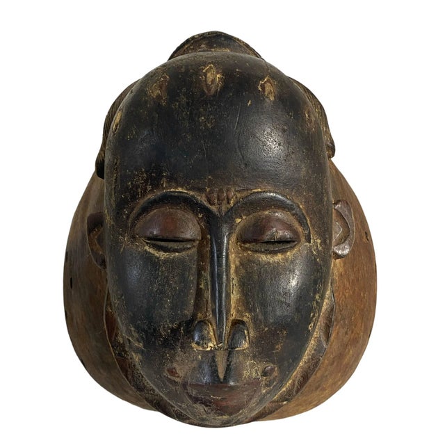 Rare Old Baule Portrait Head Mask/Helmet Mblo/Kpan Cote d'Ivoire Africa ...