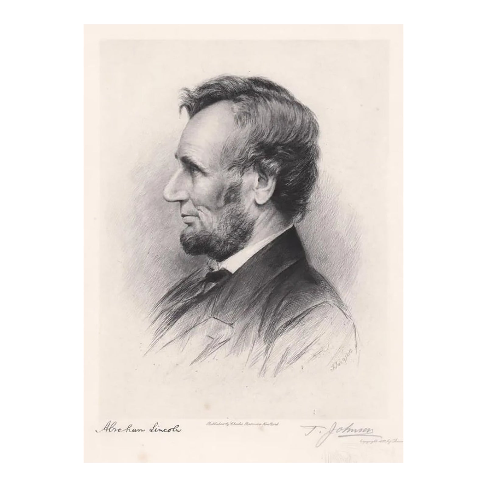 Antique Abraham Lincoln Etching by Thomas Johnson | Chairish