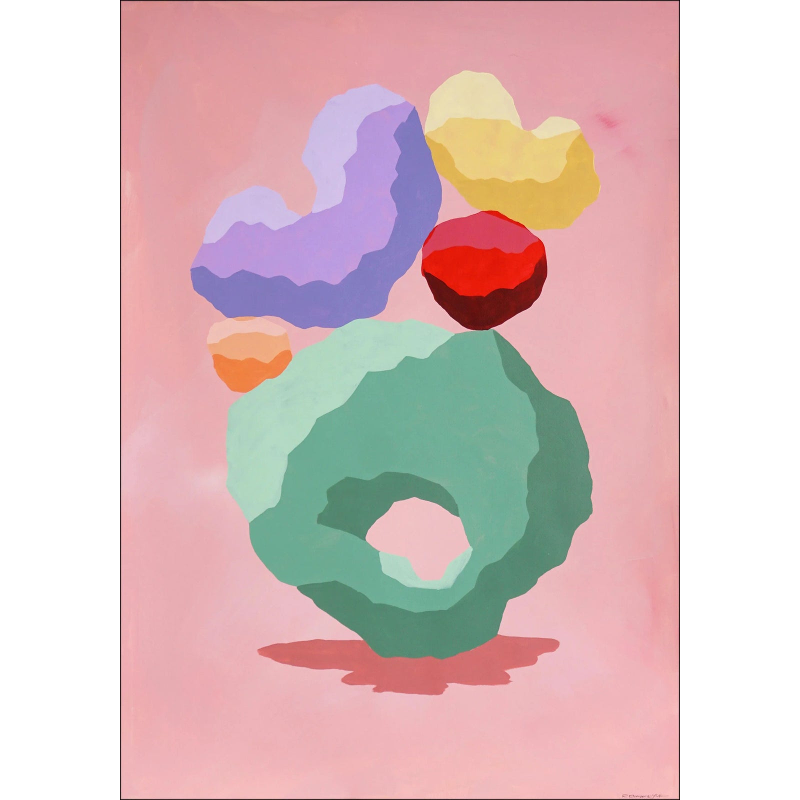2024, Cubist Monument Cactus Od "Sonora Desert", Acrylic Painting on ...