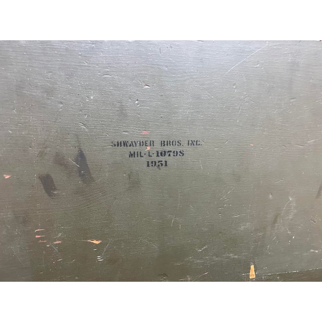 Mid 20th Century Vintage Wood Military Foot Locker Trunk With Pullout ...